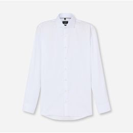 Langarmhemd OLYMP "No 6 six", Herren, Gr. 39, N-Gr, wei&szlig;, Web, Obermaterial: 97% Baumwolle, 3% Elastolefin, sehr schmal, 2-Knopf-Manschette, Hemden, Royal Kentkragen, Businesshemd, super slim fit