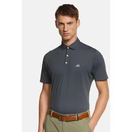 T-Shirt MEYER "Tiger", Herren, Gr. L, grau (charcoal), 90% Polyamid;10% Elasthan, unifarben, regular fit, V-Ausschnitt, gerader Abschluss, Shirts, aus nachhaltiger Herstellung, Golf