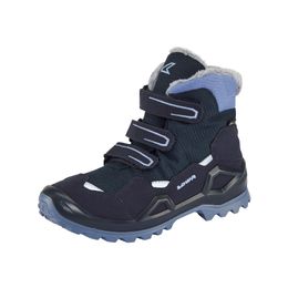 Winterstiefel Lowa "MILO EVO GORE-TEX MID JR", Damen, Gr. 35, blau (navy, lavendel), Synthetik, Textil, Schuhe, Winterschuhe, Winterboots, Snowboots, wasserdicht, gefüttert