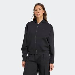 Sweatjacke adidas originals "SPACER 3S FZ", Damen, Gr. L, schwarz, Obermaterial: 53% Baumwolle, 47% Polyester, Sweatjacken