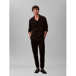 Cargohose Calvin Klein Jeans, Herren, Gr. L, N-Gr, schwarz, Twill, Obermaterial: 97% Baumwolle, 3% Elasthan, unifarben, skinny fit lang, Hosen, elastischer Bund, Skinny fit, Cargotaschen