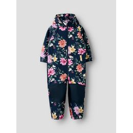 Softshelloverall name it "NMFALFA08 SOFTSHELL SUIT AOP 1FO NOOS", Mädchen, Gr. 110, schwarz sapphire aop:botanical flower, Softshell, Obermaterial: 94% Polyester, 6% Elasthan, bedruckt, geblümt, elastischer Bund, Overalls, mit verstellbarer und abnehmbarer Fußschlaufe