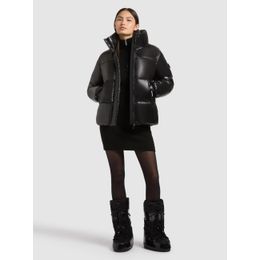 Steppjacke Khujo "JACKE", Damen, Gr. L, schwarz, 100% Nylon, unifarben, eingesetzt elastischer Bund mit Windstopper, Jacken