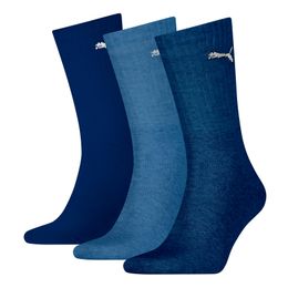 Sportsocken Puma "UNISEX LIGHT CREW SOCK", Herren, Gr. 39-42, blau (navy), Baumwollmischung, elastisch, Socken, Mit flacher Zehennaht