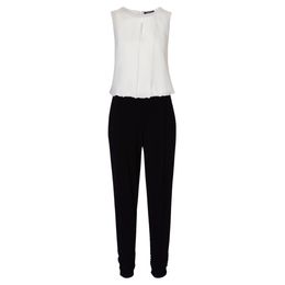 Overall Vera Mont "Damen Jumpsuit mit Cut-Outs", Damen, Gr. 34, schwarz (schwarz, weiß), Jersey, Obermaterial: 95% Polyester, 5% Elasthan. Besatz: 100% Polyester. Futter: 100% Polyester., figurumspielend, Rundhals, Overalls, Cut-Outs