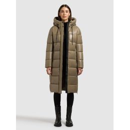 Steppmantel Khujo "MANTEL", Damen, Gr. L, cane braun, 100% Nylon, unifarben, eingesetzt elastischer Bund mit Windstopper, Mäntel
