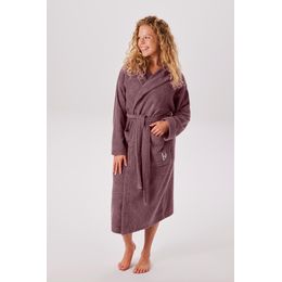 Unisex-Bademantel Bruno Banani "Robby, ideal für Sauna & Spa, Standardlänge & Überlänge" Gr. S, mauve, L:120cm, Walkfrottee, Hausmäntel, Damen & Herren Bademäntel, Baumwolle, mit Taschen, Sauna, XS-3XL