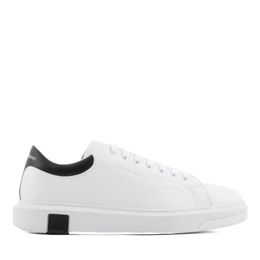 Armani Exchange Low-Top Sneaker - Minimalist Leather Sneakers With Contrasting Heel - Gr. 41 (EU) - in Wei&szlig; - f&uuml;r Damen