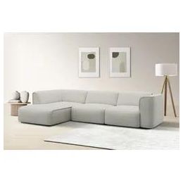 Ecksofa RAUM.ID "Merid L-Form, jederzeit durch Module erweiterbar, B/T/H: 295/162/70 cm", beige (natur), B:295cm H:70cm T:162cm, Struktur fein (100% Polyester);Samtoptik (100% Polyester);Samtcord (92% Polyester, 8% Polyamid), Sofas, als Modul oder separat verwendbar, für individuelle Zusammenstellung, Topseller