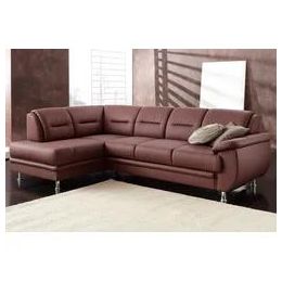 Sit & More Ecksofa SIT & MORE "Mailand L-Form, B: 250 cm", braun (kastanie), B:250cm H:85cm T:164cm, Luxus-Kunstleder;Kunstleder Softlux;NaturLEDER (echtes Rindleder)/Korpus passendes Kunstleder Softlux;Luxus-Microfaser Altara Nubuck (100% Polyester), Sofas, optional Bettfunktion