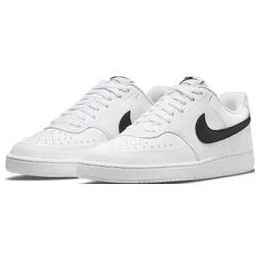 Sneaker Nike SPORTSWEAR "Court Vision Low Next Nature", Gr. 41, schwarz-weiß (weiß, schwarz, weiß), Synthetik, Schuhe Skaterschuh Sneaker low, Design auf den Spuren des Air Force 1