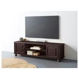 Lowboard Home Affaire "Mette", braun (dunkelbraun), B:160cm H:46cm T:40cm, FSC-zertifiziertes Massivholz, Sideboards, Kommode mit Kabeldurchführung und einem Einlegeboden
