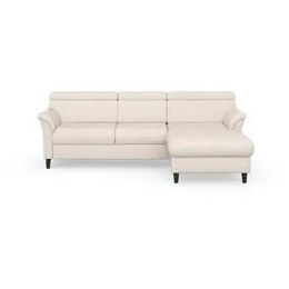 Sit & More Ecksofa SIT & MORE "Marano L-Form", beige (creme), B:257cm T:166cm, 100% Polyester, Sofas, inklusive Kopfteilverstellung, wahlweise mit Bettfunktion, Bettkasten
