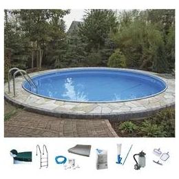 Rundpool Konifera "Kuba II", weiß (weiß, blau), H:120cm Ø:350cm, Schwimmbecken, verschiedene Größen, für den Volleinbau