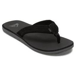 Sandale Quiksilver "Carver Suede Core", Gr. 6(39), schwarz (schwarz 1), Obermaterial: Leder / Außensohle: Synthetischer Gummi, Schuhe Zehentrenner