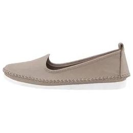Slipper Andrea Conti, Damen, Gr. 38, grau (taupe), Glattleder, Leder, Schuhe Slipper