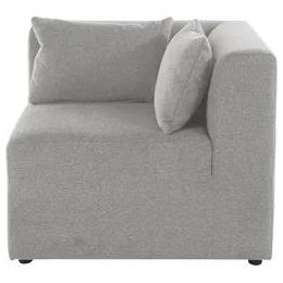 Sofa-Eckelement LEONIQUE "Alexane", grau (silbergrau), B:85cm H:70cm T:85cm, Polsterelemente, Armlehne wählbar, in vielen Bezugsqualitäten und Farben