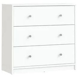 Schubkastenkommode Home Affaire, wei&szlig;, B:72,4cm H:68,3cm T:30,1cm, Spanplatte, Sideboards, Stauraum, Knopfgriffe, einfache Selbstmontage, 72,4 x 68,3 x 30,1 cm
