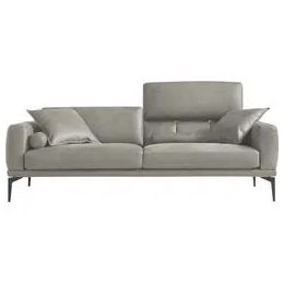 2,5-Sitzer Egoitaliano "Masu, Designsofa mit erstklassigem Sitzkomfort", grau (perlgrau), B:218cm H:95cm T:97cm, Leder CAREZZA (echtes Rindsleder) ist ein Naturleder, dass die ursprünglichen Eigenschaften der Haut nicht verändert. Das Vorhandensein von verheilten Narben, Körnungsunterschiede, Falten, Adern, Unterschiede in den Farbtönen und andere Spuren, die die Natur auf diesen Fellen hinterlass