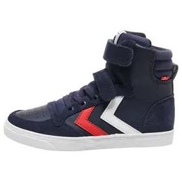 Sneaker Hummel "SLIMMER STADIL LEATHER HIGH JR", Gr. 38, blau (dunkelblau), Leder, Schuhe