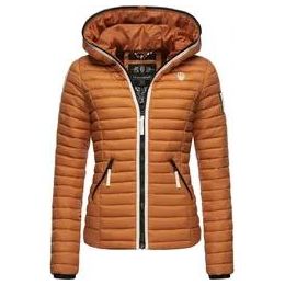 Steppjacke Navahoo "Kimuk Prc", Damen, Gr. XS (34), braun (zimt), Oberstoff: 100% Nylon, Futter: 100% Polyester, Wattierung: 100% Polyester, Ärmelfutter: 100% Polyester, figurbetont hüftlang, Ärmel ohne Ärmelschlitz Rippstrickbündchen kontrastfarben, Jacken, leichte Übergangsjacke mit Kapuze