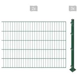 Einstabmattenzaun Arvotec "ESSENTIAL 100 zum Einbetonieren", grün (dunkelgrün), H:100cm, Kunststoff, Stahl, Zaunelemente, Zaunhöhe 100 cm, Zaunlänge 2 - 60 m