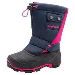Winterstiefel Kangaroos "Kanga-Bean II", Jungen, Gr. 32, blau (navy, pink), Synthetik, Textil, Schuhe Winterstiefel, Snowboots, Winterboots, Winterschuhe, wasserabweisend