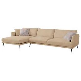 Ecksofa Egoitaliano "Sophia, Designsofa mit extrakomfortablem Sitzkomfort", beige (champagner), B:274cm H:77cm T:154cm, Leder »BULL« (echtes Rindsleder). Geschliffenes, pigmentiertes und behandeltes Rindsleder mit einer Dicke von 1, 3-1, 5 mm. Dieses Leder zeigt eine ziemlich weiche Hand mit einem halb undurchsichtigen Aussehen. Es handelt sich um ein geschütztes Leder. Eine leichte Deckschicht sc