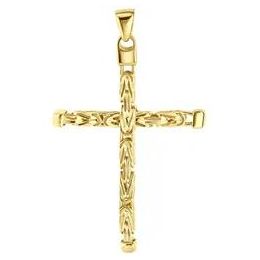 Kettenanhänger Firetti "Schmuck Geschenk Silber 925 Halsschmuck Anhänger Kreuz", gold (gelbgoldfarben), Schmuckanhänger, Herren, Silber 925 (Sterlingsilber), 9,6 g, Made in Germany