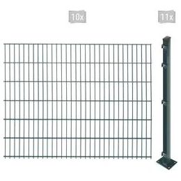 Doppelstabmattenzaun Arvotec "EASY 123 zum Aufschrauben", grau (anthrazit), H:123cm, Kunststoff, Stahl, Zaunelemente, Zaunhöhe 123 cm, Zaunlänge 2 - 60 m