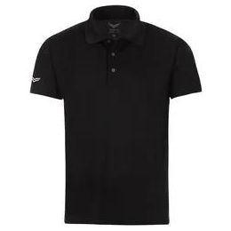 Poloshirt TRIGEMA "TRIGEMA Klassisches Poloshirt COOLMAX", Damen, Gr. 5XL, schwarz, Trikot, 100% Polyester (recycelt), lang, ohne Ausschnitt, Shirts
