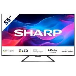 Sharp QLED-Fernseher "4T-C55GRx", Energieeffizienz: F (A-G), schwarz, 55 ′′, Fernseher