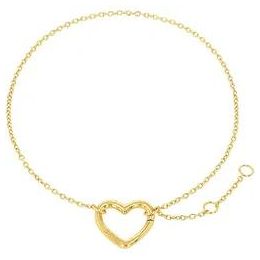 Charm-Armband Amor "Herz", gold (gelbgoldfarben), Armb&auml;nder, Damen, 20cm, Silber 925 (Sterlingsilber), Charm-Armband