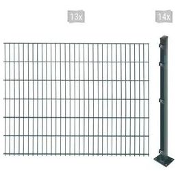 Doppelstabmattenzaun Arvotec "EASY 123 zum Aufschrauben", grau (anthrazit), H:123cm, Kunststoff, Stahl, Zaunelemente, Zaunhöhe 123 cm, Zaunlänge 2 - 60 m