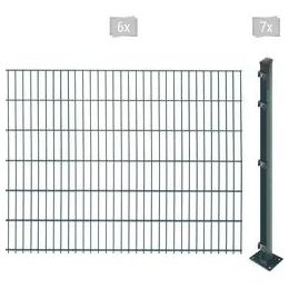 Doppelstabmattenzaun Arvotec "EASY 123 zum Aufschrauben", grau (anthrazit), H:123cm, Kunststoff, Stahl, Zaunelemente, Zaunhöhe 123 cm, Zaunlänge 2 - 60 m