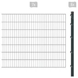Einstabmattenzaun Arvotec "ESSENTIAL 140 zum Aufschrauben", grau (anthrazit), H:140cm, Kunststoff, Stahl, Zaunelemente, Zaunhöhe 140 cm, Zaunlänge 2 - 60 m
