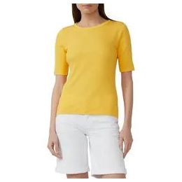 T-Shirt s.Oliver, Damen, Gr. 44, gelb, Jersey, Obermaterial: 95% Baumwolle, 5% Elasthan, unifarben, slim fit hüftbedeckend, Rundhals, Shirts, gerippt und mit Stretch