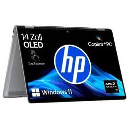 HP Notebook "OmniBook X Flip 14-fk0076ng", silber, 16 GB RAM 1.000 GB SSD, RyzenTM AI 7, Windows11Home, Notebooks