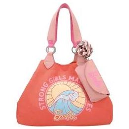 Henkeltasche Fritzi aus Preussen "Izzy Medium Big Wave Limited Barbie", Damen, Gr. B/H/T: 42cm x 29cm x 15cm, orange, Baumwolle, bedruckt, Taschen, mit abnehmbarem Brillenetui
