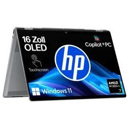 HP Convertible Notebook "OmniBook X Flip NGAI 16-ar0078ng", silber (meteorsilber), 32 GB RAM 1.000 GB SSD, RyzenTM AI 7, Windows11Home, Notebooks