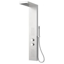 Duschsäule MARWELL "Essenza", silber (chrome), H:125cm T:6,5cm, Edelstahl, Brausegarnituren, Edelstahl Regendusche, 125 x 20 cm