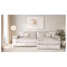 Ecksofa Home Affaire "Soft&Cosy XXL L-Form, B: 303 cm", beige, B:303cm T:187cm, 100% Polyester, Sofas, Mega-Sofa, Cord oder Chenille-Struktur, mit Federkern & 4 Zierkissen, Topseller