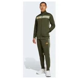 Trainingsanzug Adidas PERFORMANCE "TIRO ES TS", Herren, Gr. M, night cargo, tent grün, impact orange, Obermaterial: 100% Polyester, Sportanzüge
