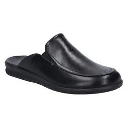 Clog Josef Seibel "Belfort 20", Herren, Gr. 42, schwarz, Leder, Schuhe, Sabot, Pantoffel, Hausschuh in Weite G (weit)