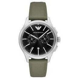 Chronograph Emporio Armani, schwarz (khaki, schwarz), Armbanduhren, Herren, Quarzuhr, Armbanduhr, Herrenuhr, analog, Tag, 12/24-Std.-Anzeige