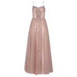 Abendkleid Vera Mont "Damen Abendkleid mit Stickerei", Damen, Gr. 34, Normalgrößen, rosa (fawn), Tüll, Obermaterial: 100% Polyamid. Futter: 100% Polyamid., festlich, tailliert lang, Kleider, Rückenfrei