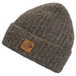 Beanie Chillouts "Ines Hat", Damen, braun (schwarz braun), Grobstrick, Kunstfaser, meliert, Mützen, Strickmütze in leicht melierter Optik