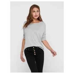 3/4-Arm-Shirt Only "ONLELCOS 4/5 SOLID TOP", Damen, Gr. L (40), grau (light grau melange), Jersey, Obermaterial: 95% Polyester, 5% Elasthan, meliert, figurumspielend normal, Rundhals, Shirts