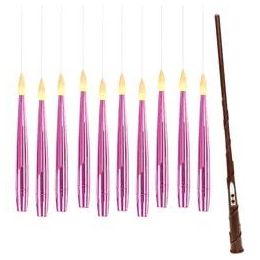 my home LED Dekolicht "10 Schwebende LED Tafelkerze mit Zauberstab Noaro", chrom rosa, 10, Ø 1,5cm, 11 Stk., Leuchten, mit Zauberstab als Fernbedienung