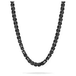 Königskette Fynch-Hatton "Schmuck Geschenk Edelstahl Halskette The King Chain", schwarz, Halsketten, Herren, Edelstahl, L: 55 B: 5mm, B:5mm
